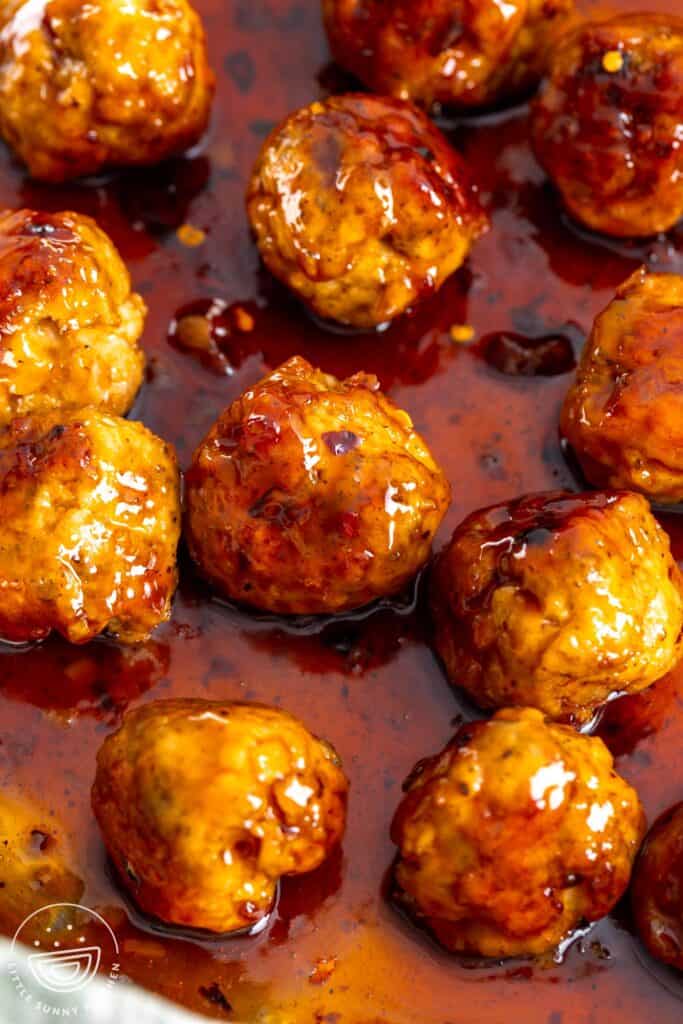Ground Chicken Firecracker Meatballs - Little Sunny Kitchen