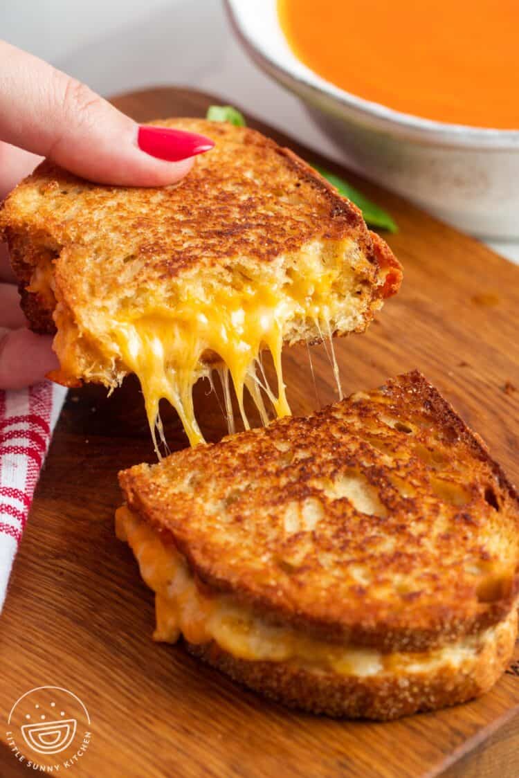 Homemade Grilled Cheese and Tomato Soup - Little Sunny Kitchen