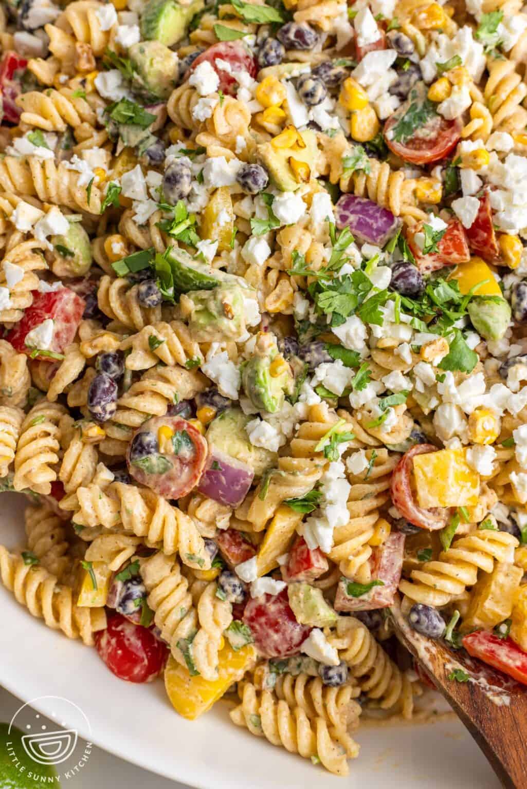 Mexican Pasta Salad with Creamy Dressing - Little Sunny Kitchen