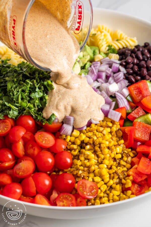 Mexican Pasta Salad with Creamy Dressing - Little Sunny Kitchen