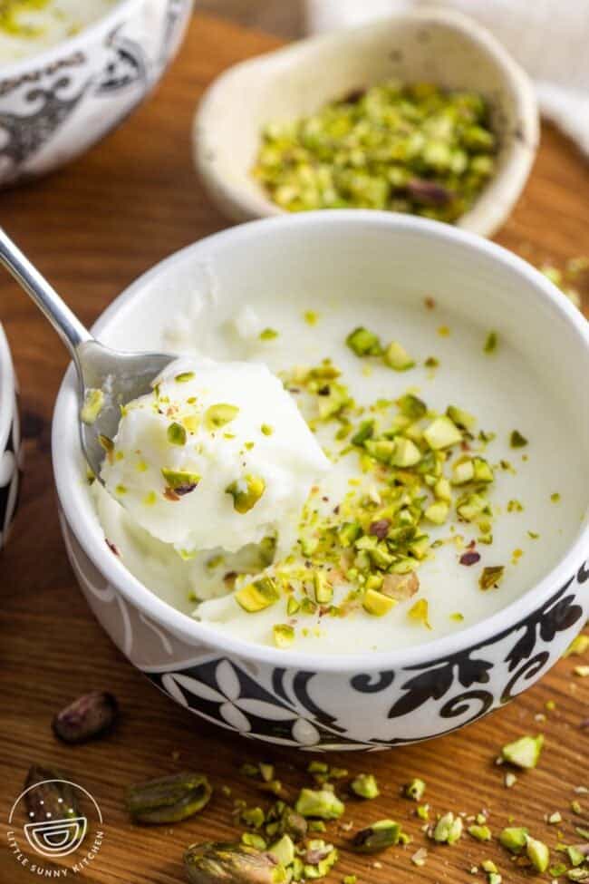 Mouhalabieh (Middle Eastern Milk Pudding) - Little Sunny Kitchen