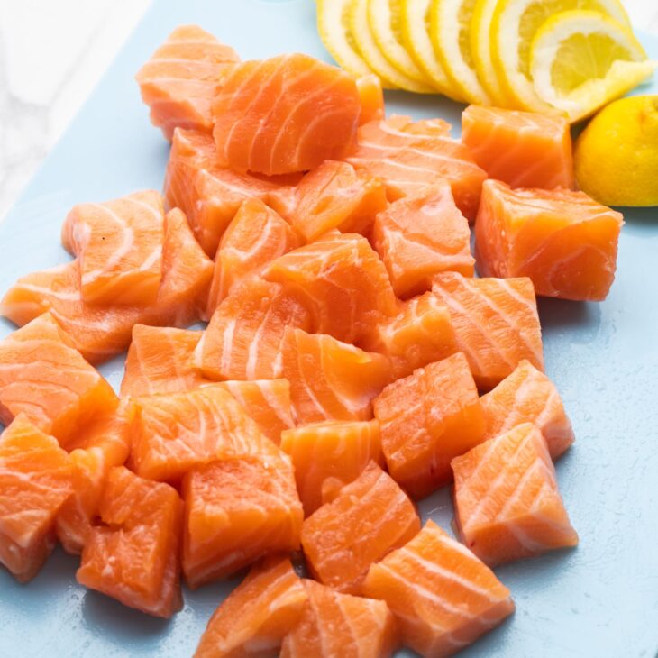 Baked or Grilled Salmon Kabobs - Little Sunny Kitchen
