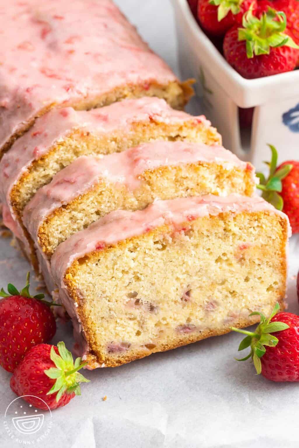 Strawberry Pound Cake with Glaze - Little Sunny Kitchen