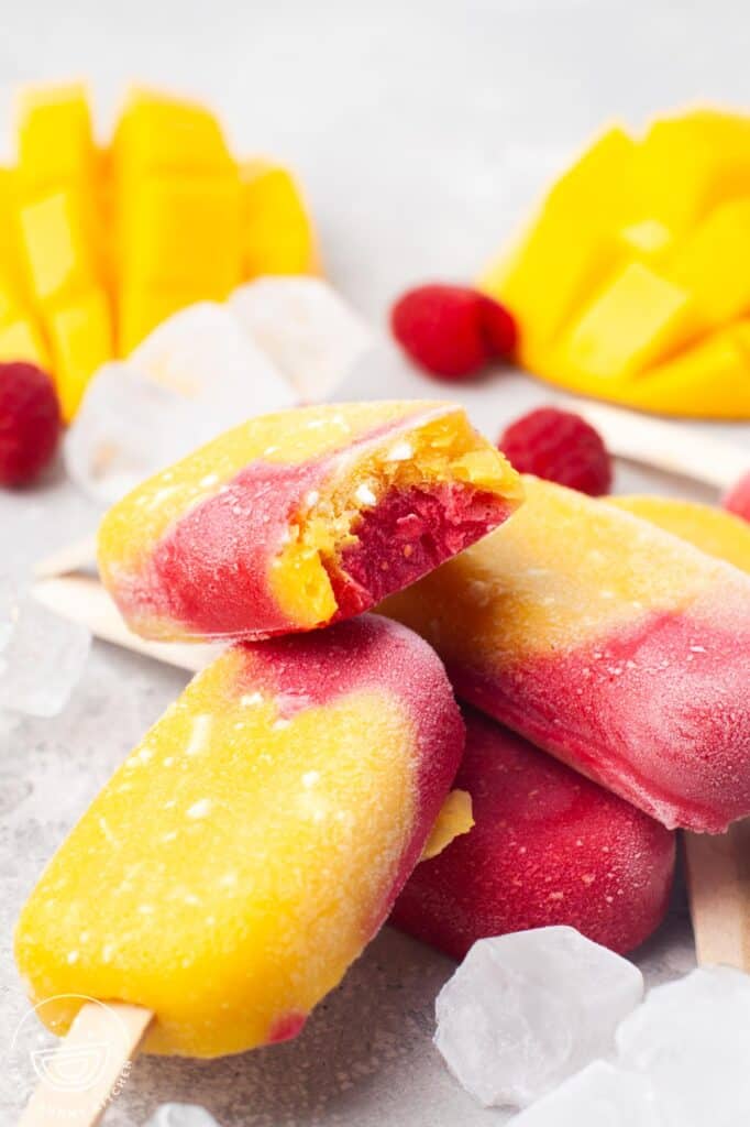Refreshing Mango Raspberry Popsicles - Little Sunny Kitchen
