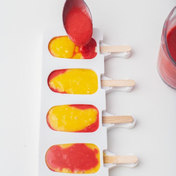 Refreshing Mango Raspberry Popsicles - Little Sunny Kitchen