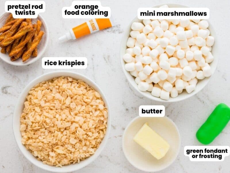 Pumpkin Shaped Rice Krispie Treats - Little Sunny Kitchen