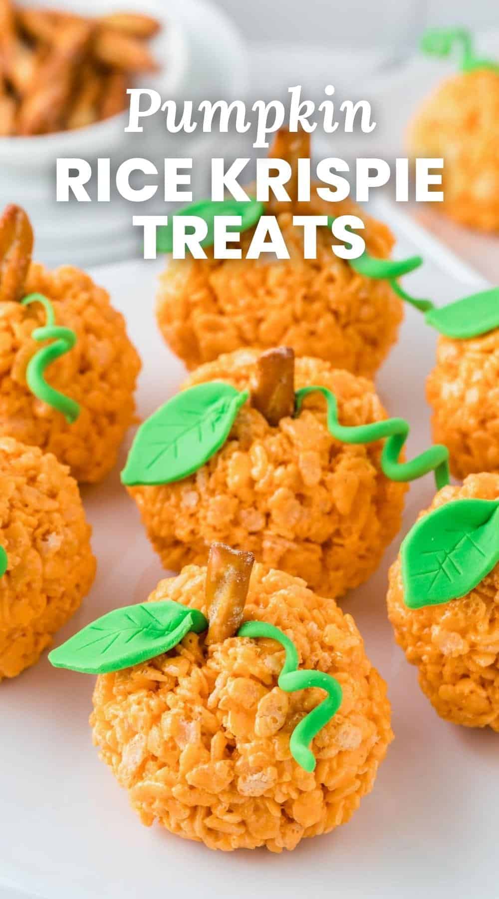 Pumpkin Shaped Rice Krispie Treats - Little Sunny Kitchen