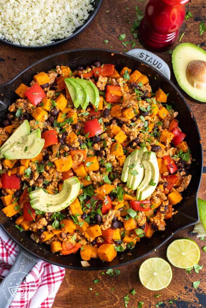 Ground Turkey and Sweet Potato Skillet - Little Sunny Kitchen