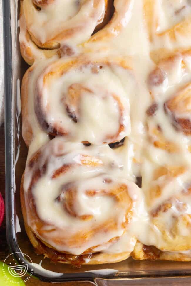 Apple Pie Filled Cinnamon Rolls - Little Sunny Kitchen