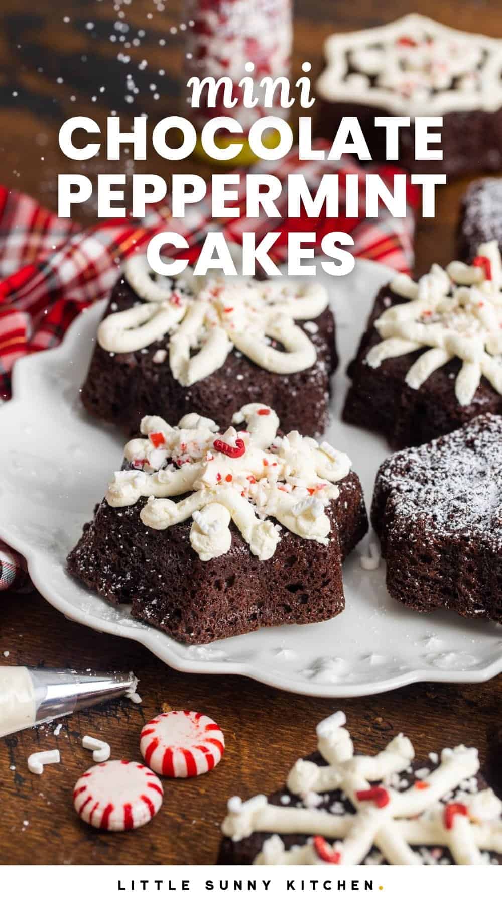 Chocolate Peppermint Mini Cakes - Little Sunny Kitchen