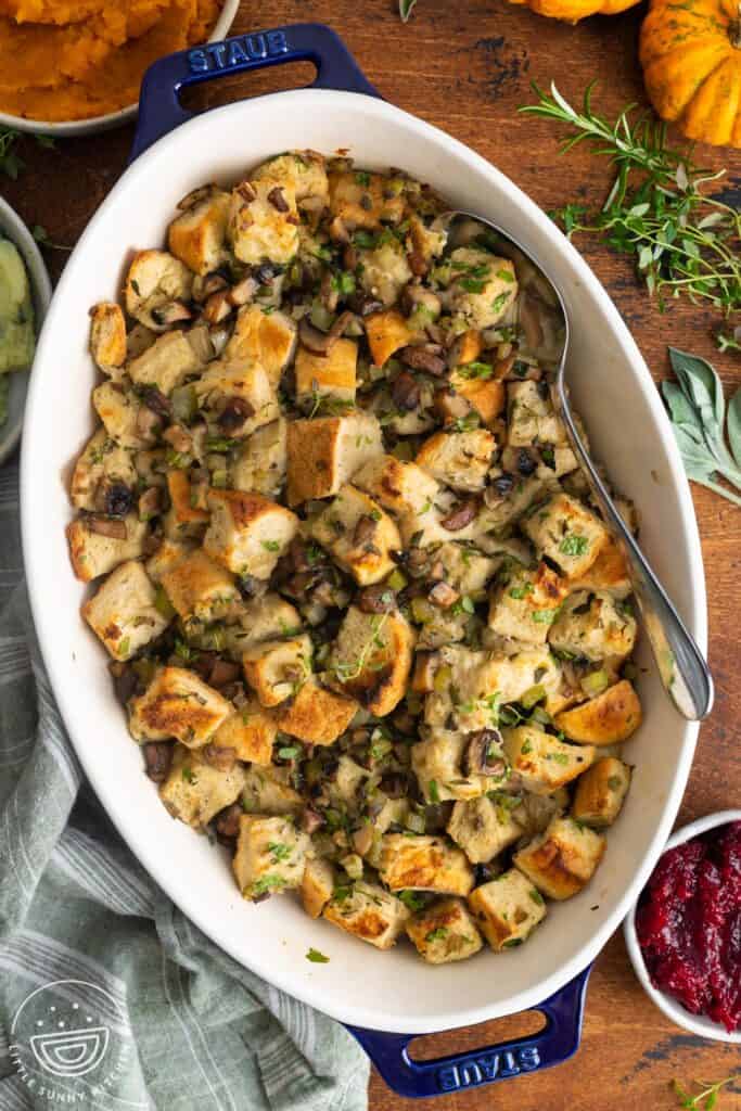 Vegetarian Mushroom Bread Pudding
