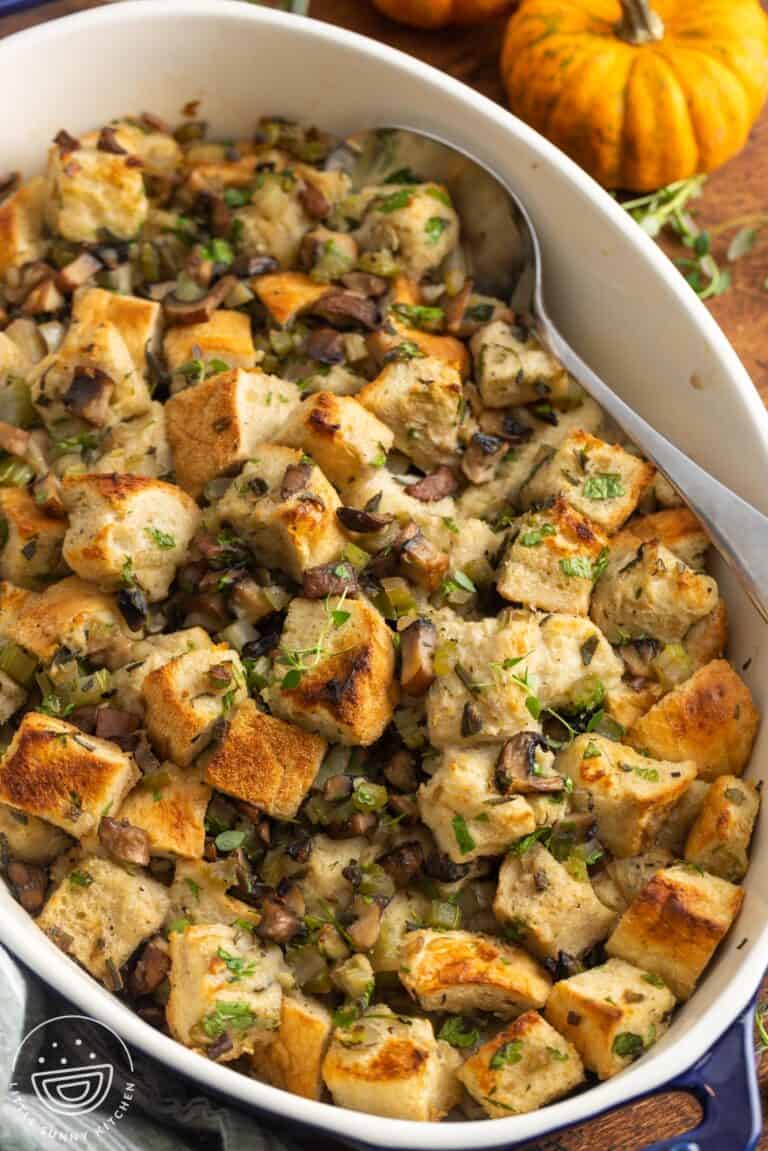 Vegetarian Mushroom Bread Pudding