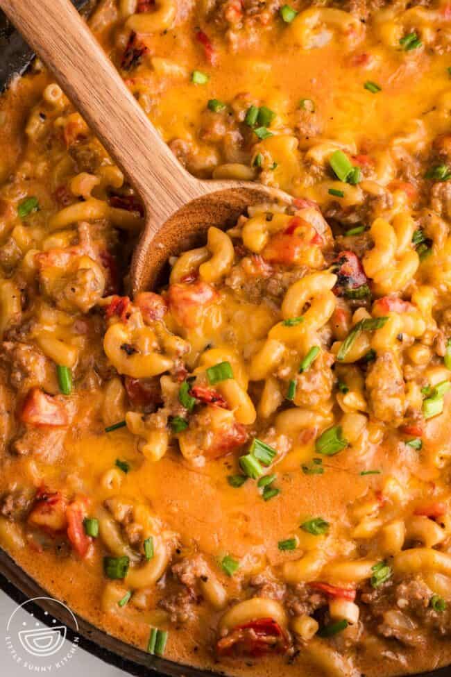 One Pot Cheeseburger Pasta - Little Sunny Kitchen