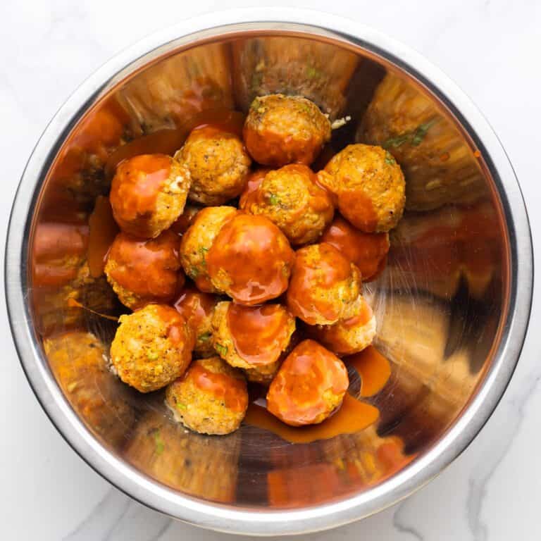 The Best Buffalo Chicken Meatballs - Little Sunny Kitchen