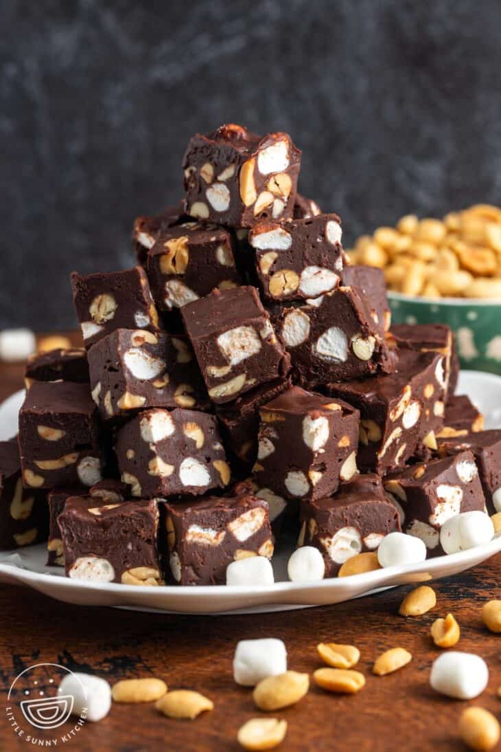 Easy Rocky Road Fudge - Little Sunny Kitchen