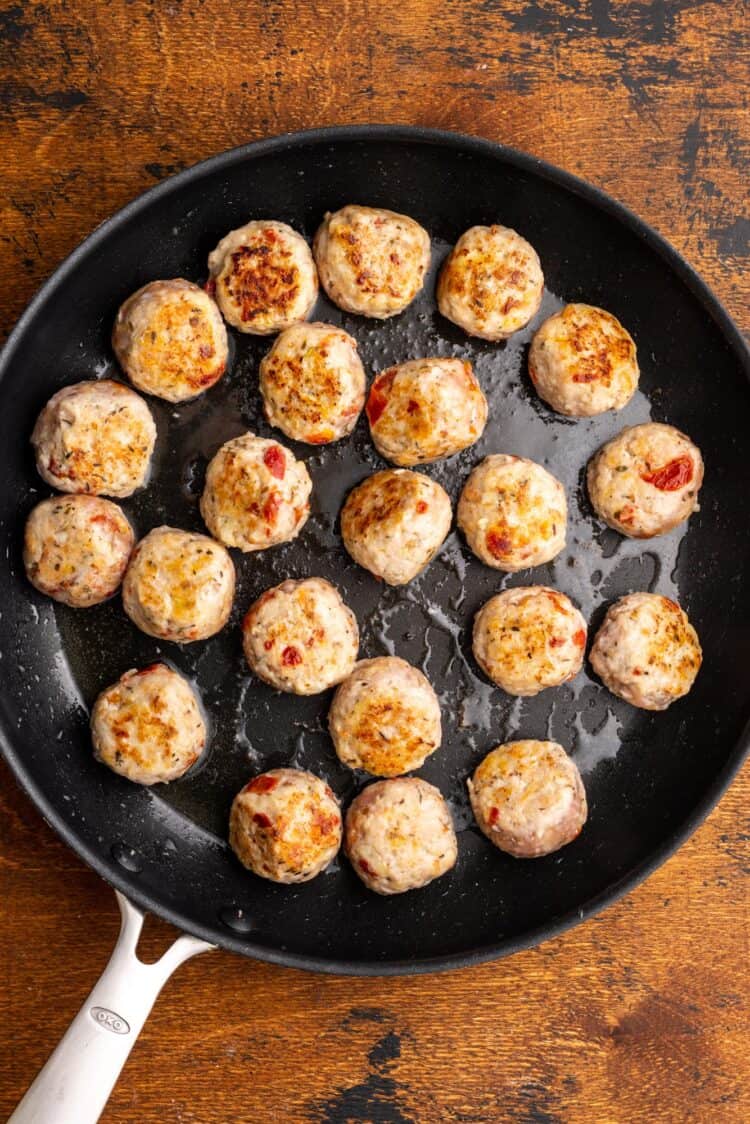 Slow Cooker Tuscan Chicken Meatballs - Little Sunny Kitchen