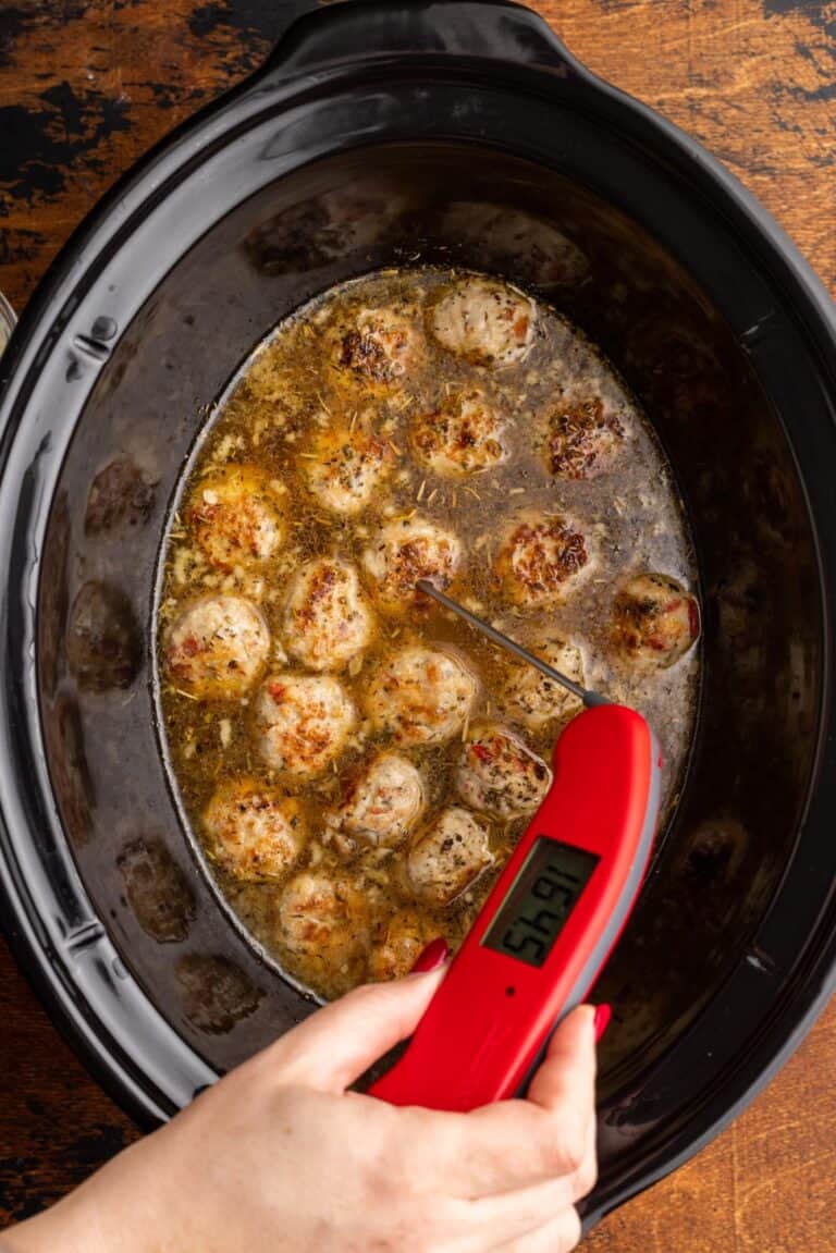 Slow Cooker Tuscan Chicken Meatballs - Little Sunny Kitchen