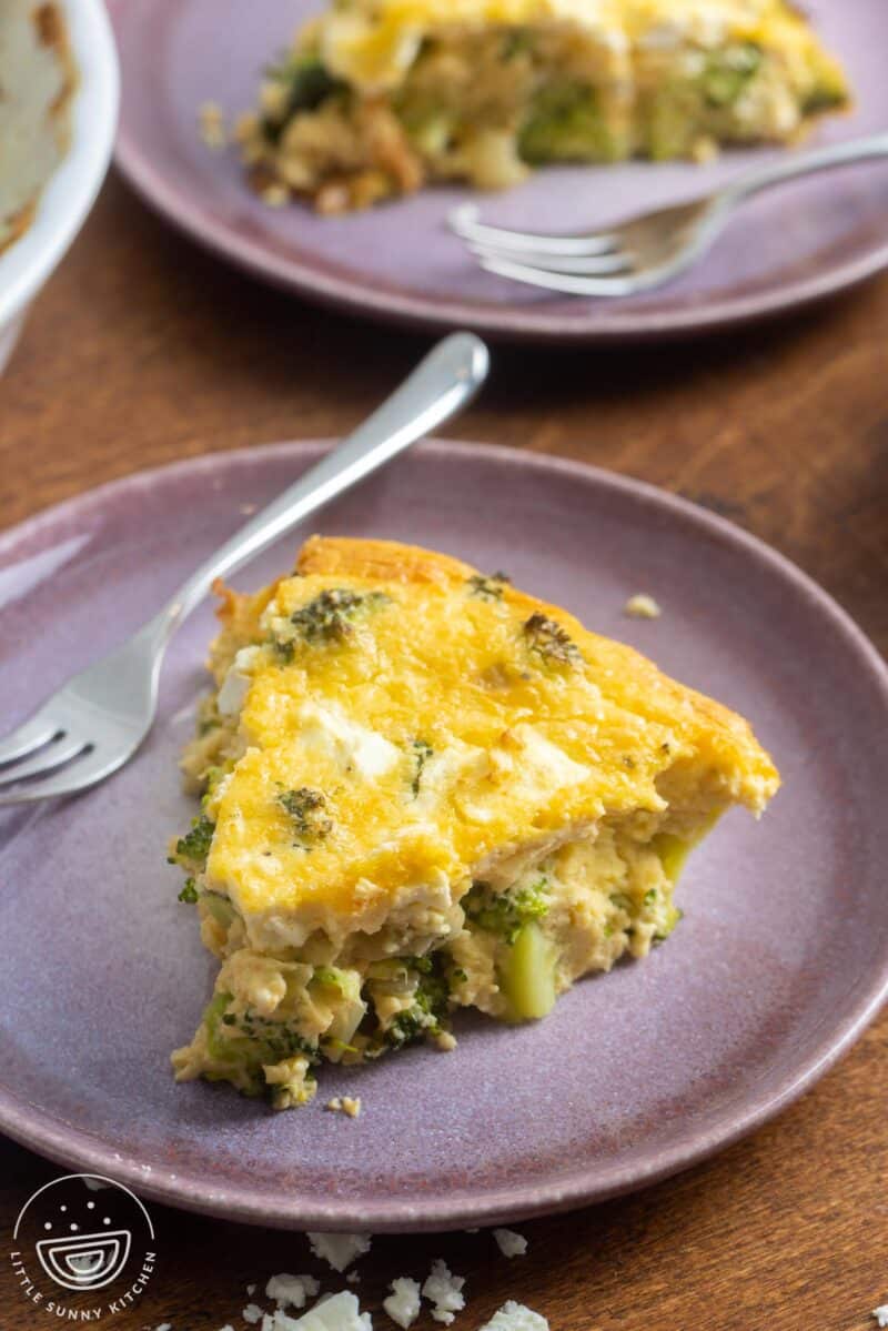Crustless Broccoli Quiche - Little Sunny Kitchen