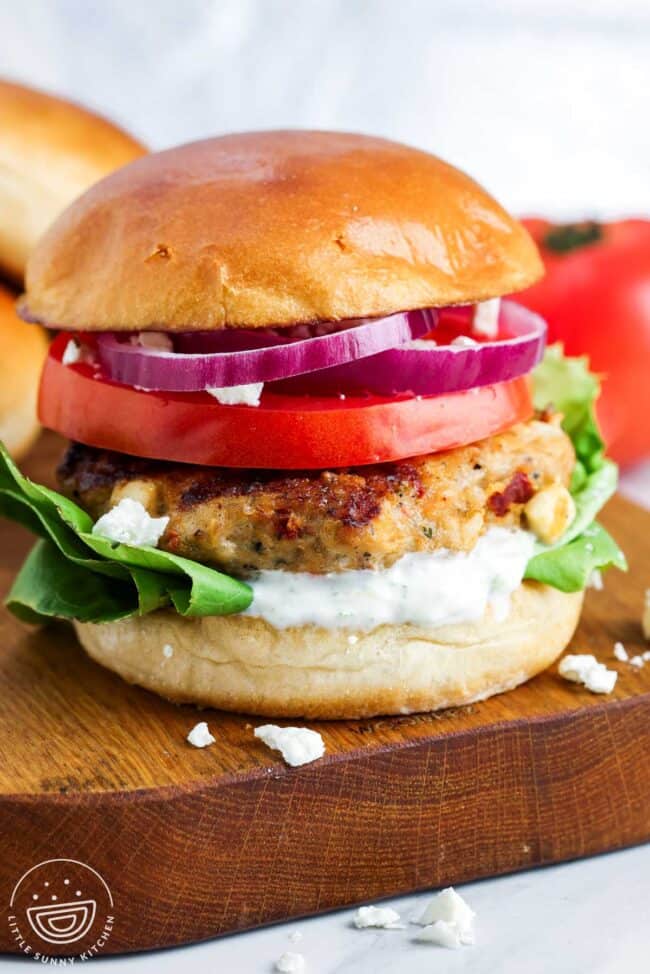 Easy Greek Chicken Burgers