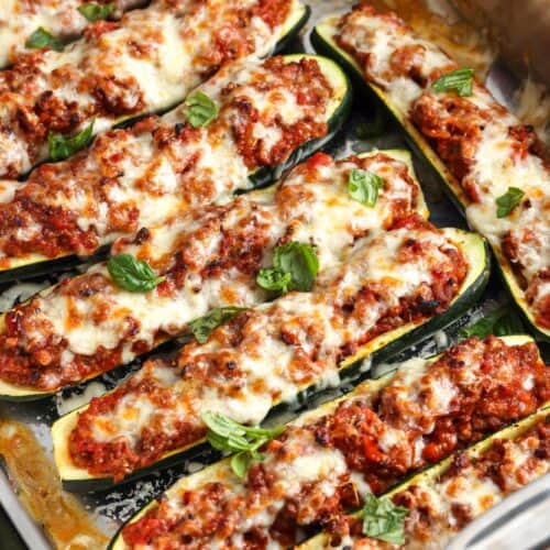 Zucchini Ground Beef Boats