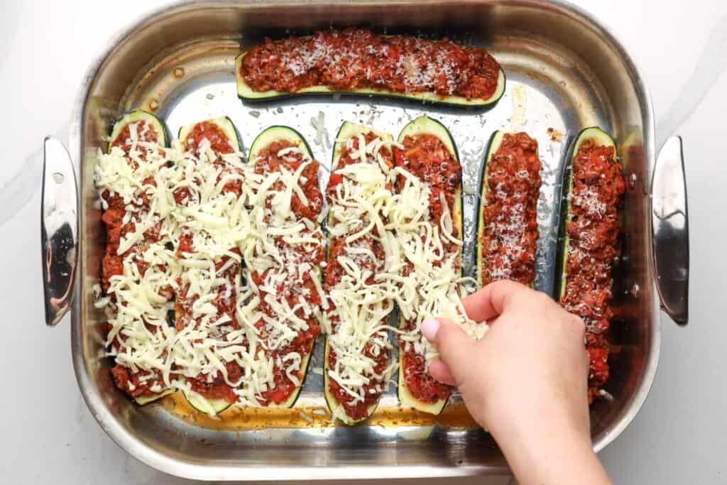 Zucchini Ground Beef Boats