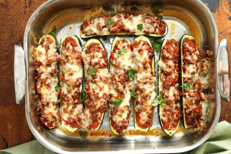 Zucchini Ground Beef Boats