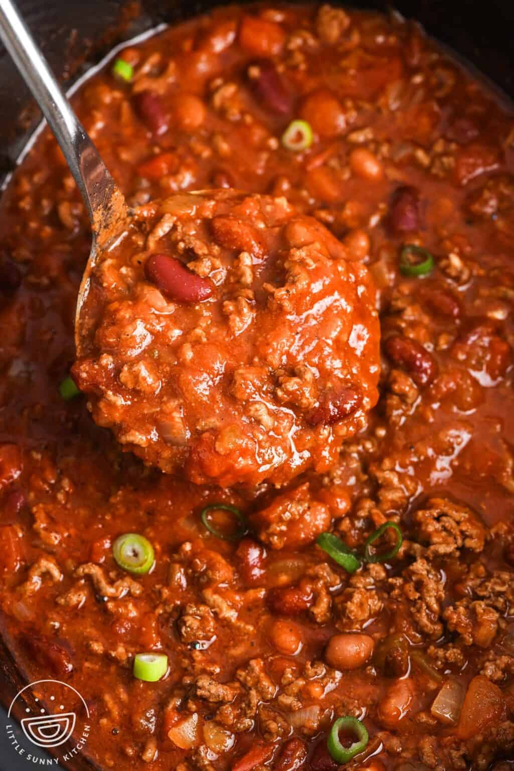 Slow Cooker Beef Chili - Little Sunny Kitchen