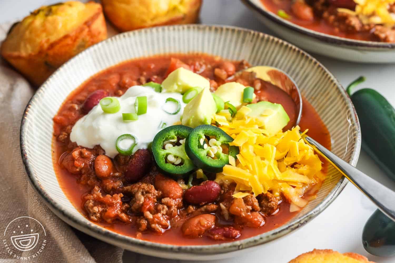 Slow Cooker Beef Chili - Little Sunny Kitchen