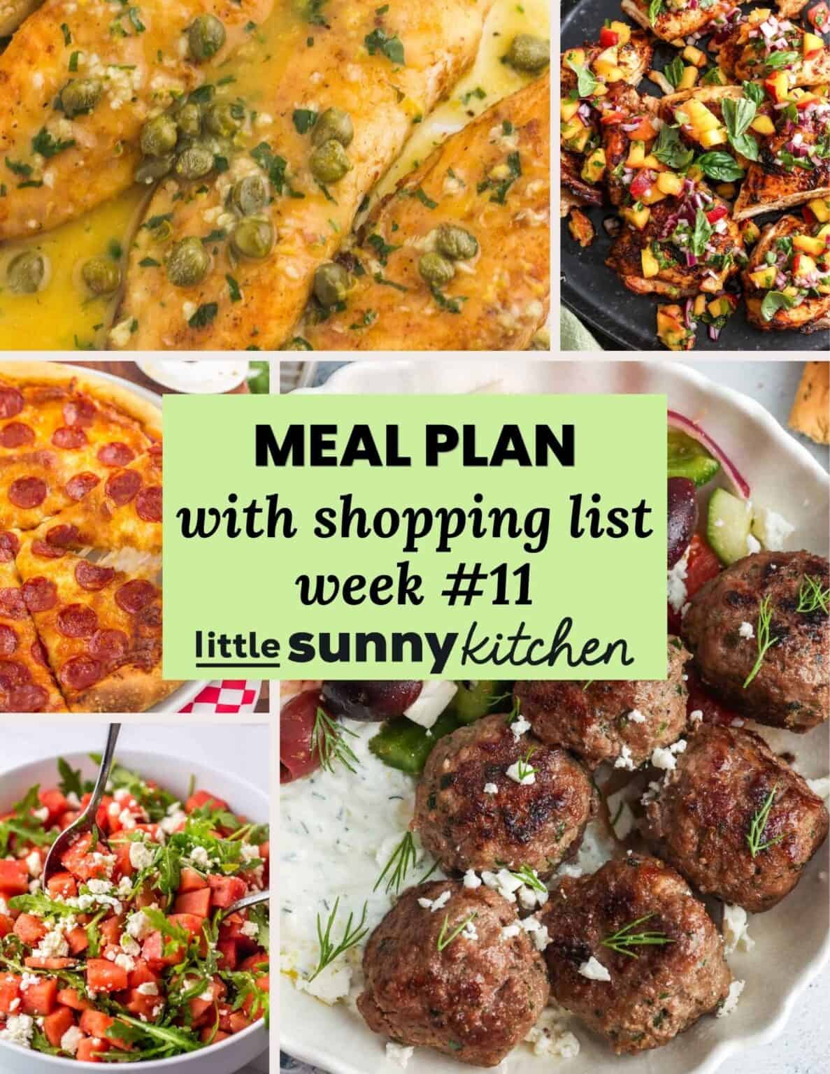 Weekly Meal Plan #11 with Printable Shopping List