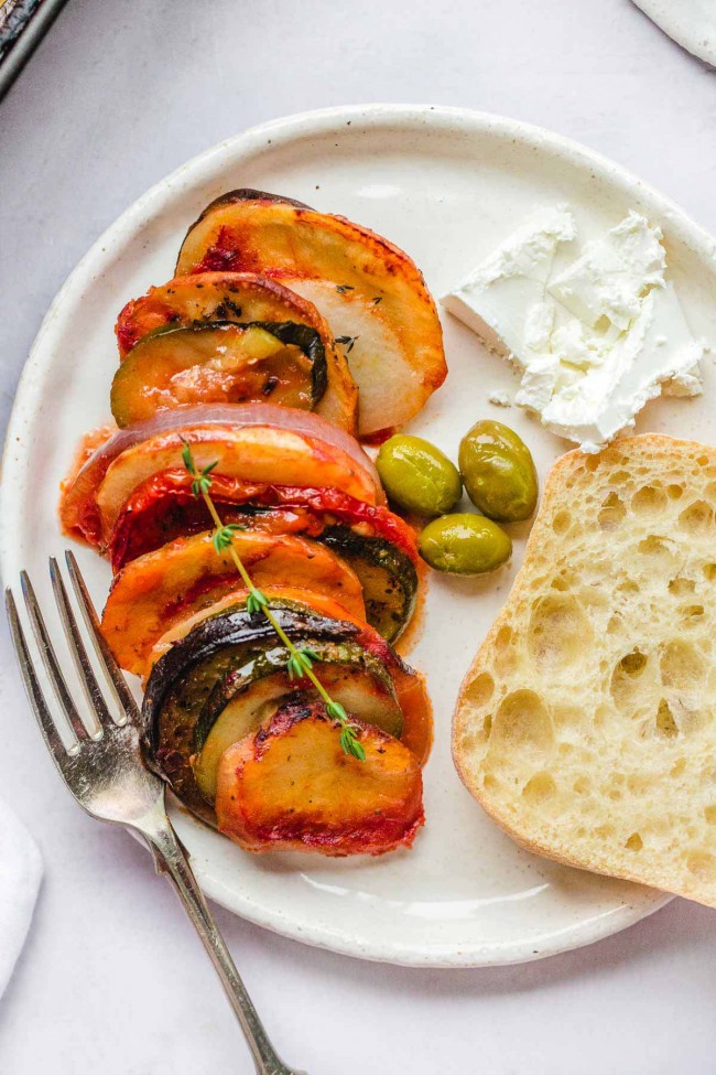 Briam (Traditional Greek Roasted Vegetables) - Little Sunny Kitchen