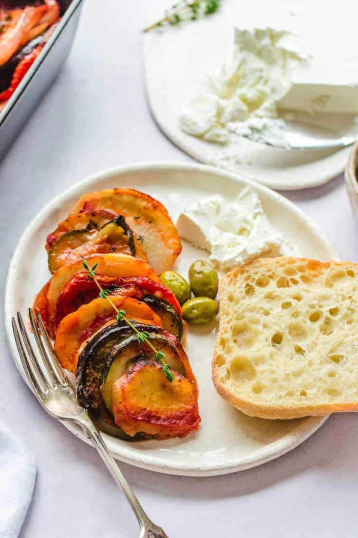 Briam (Traditional Greek Roasted Vegetables) - Little Sunny Kitchen