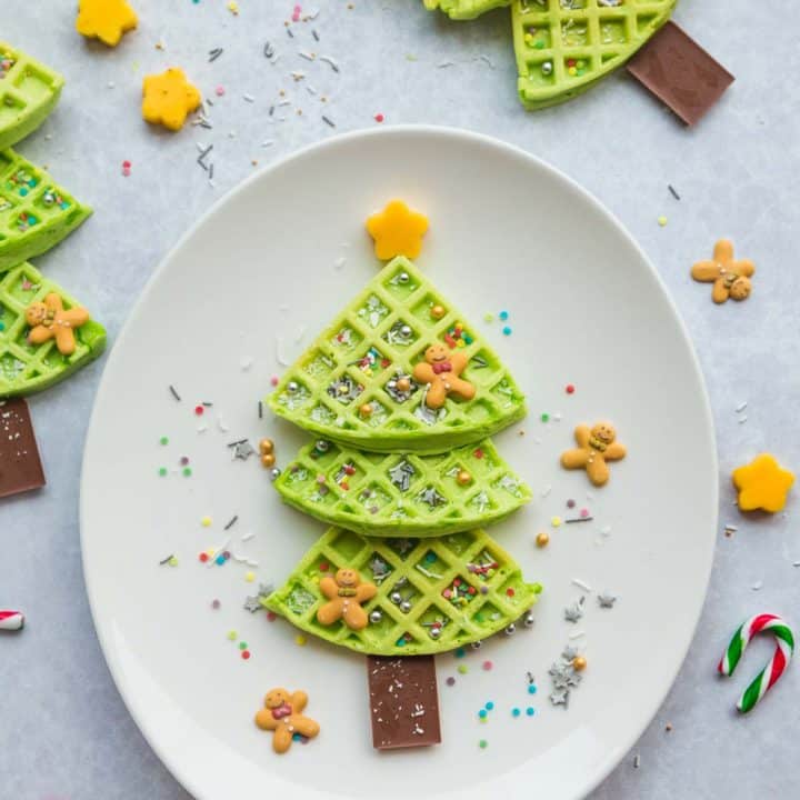 Christmas Tree Waffles - Little Sunny Kitchen