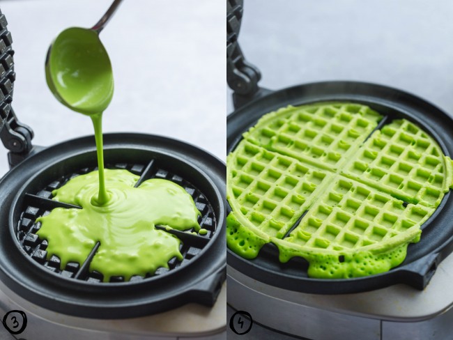 Christmas Tree Waffles - Little Sunny Kitchen