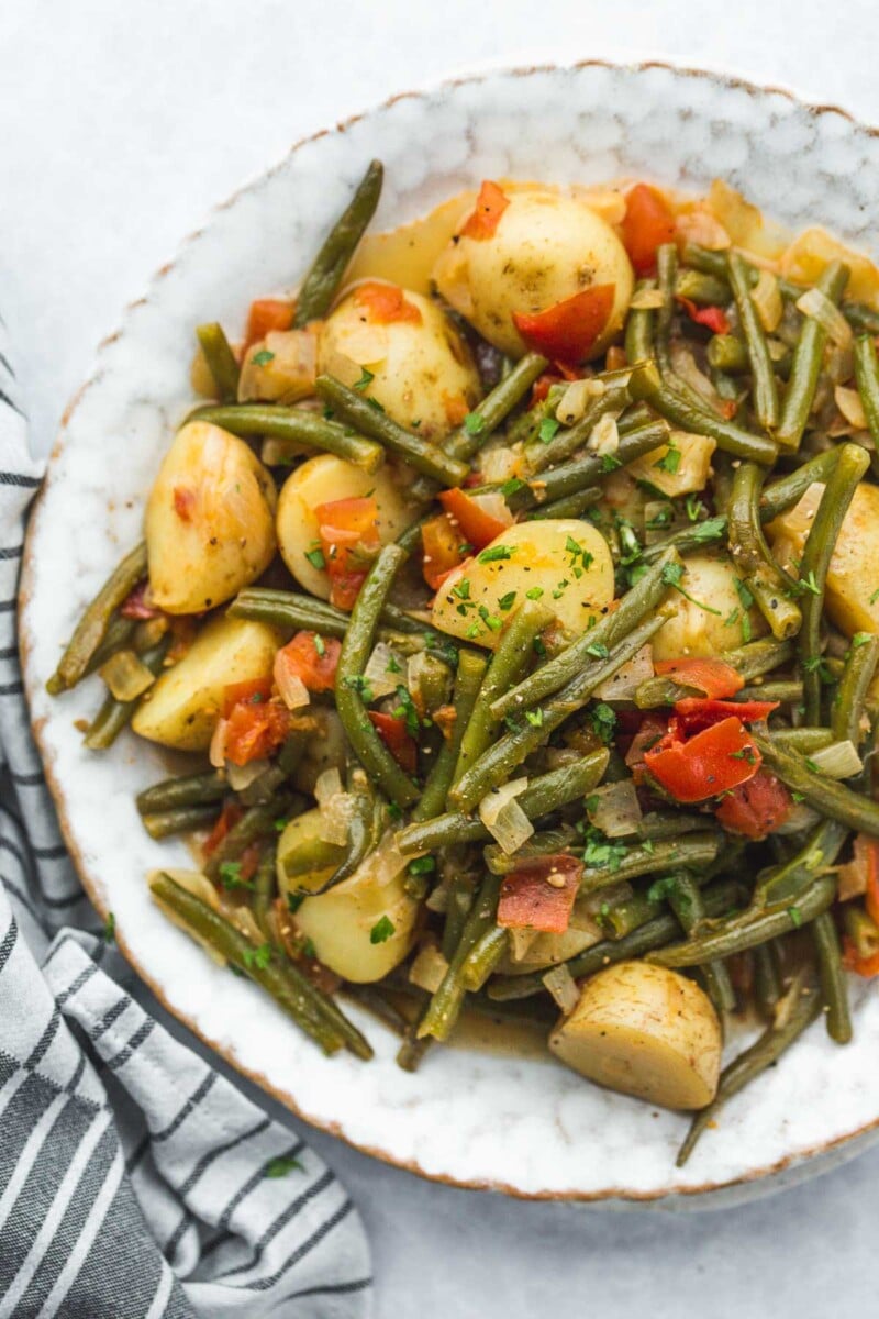 Greek Green Beans Fasolakia - Little Sunny Kitchen