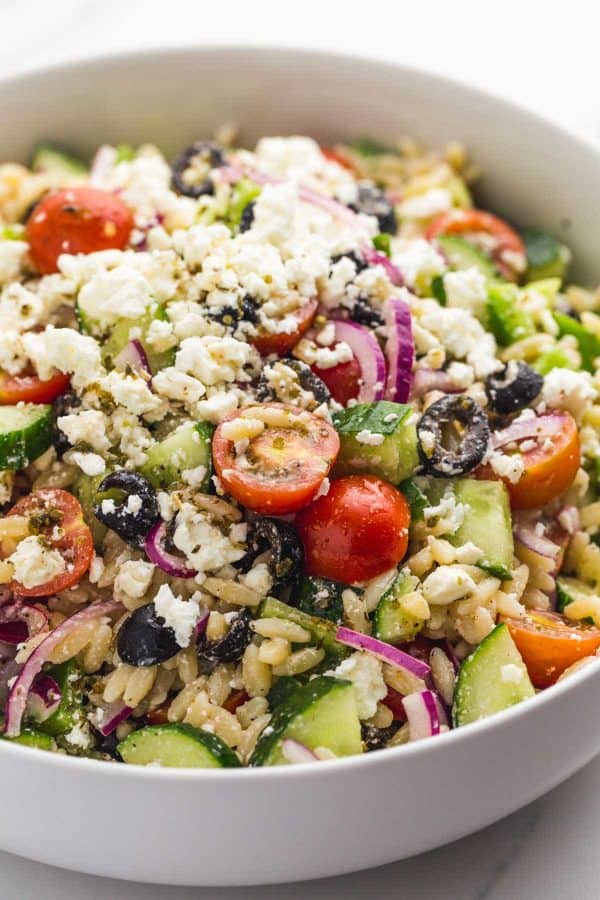 Greek Orzo Salad - Little Sunny Kitchen
