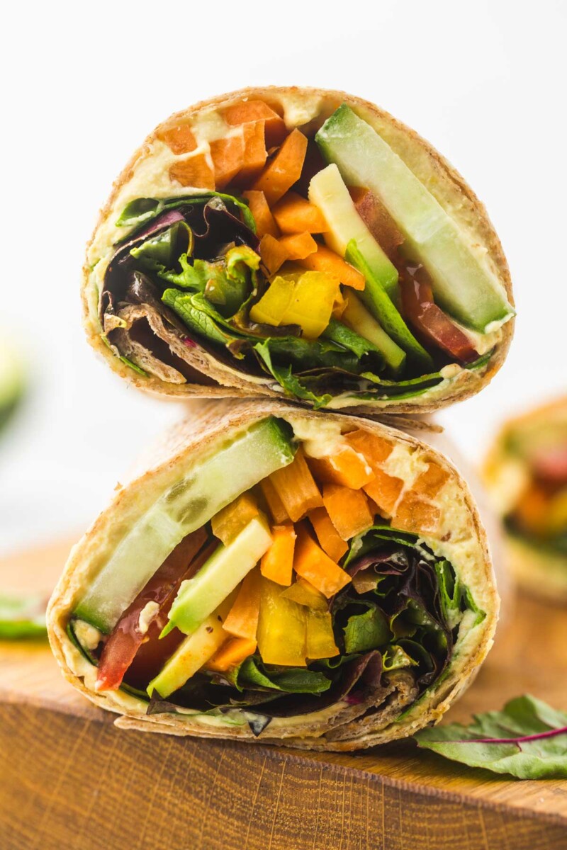 Easy Hummus Veggie Wrap (Vegan!) - Little Sunny Kitchen