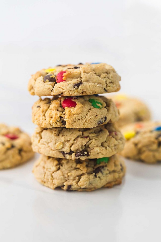 Soft and Chewy Monster Cookies Recipe - Little Sunny Kitchen