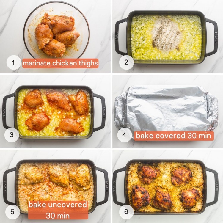 Oven Baked Chicken and Rice (One Dish Dinner) - Little Sunny Kitchen