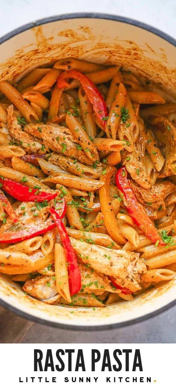 Rasta Pasta Recipe - Creamy Pasta w/ Caribbean Jerk Chicken