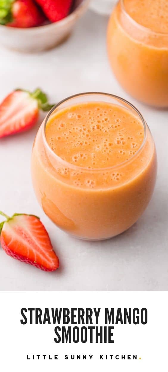 Healthy Strawberry Mango Smoothie - Little Sunny Kitchen