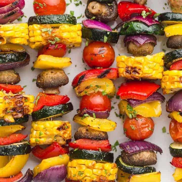 Grilled Veggie Kabobs - Little Sunny Kitchen